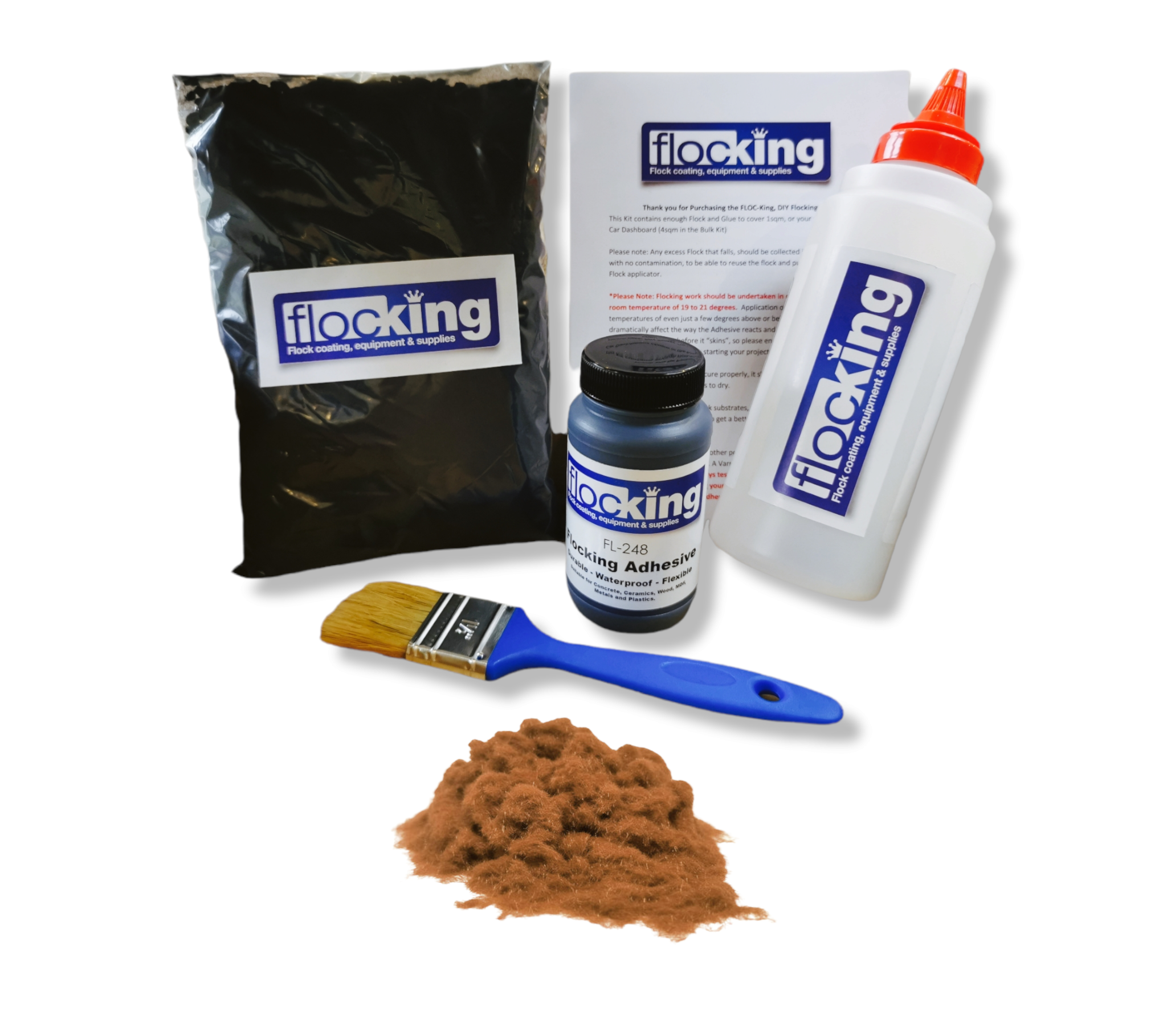 DIY Flocking Kit - Cocoa Brown Flock Powder Fibre Kit | Full Kit ...